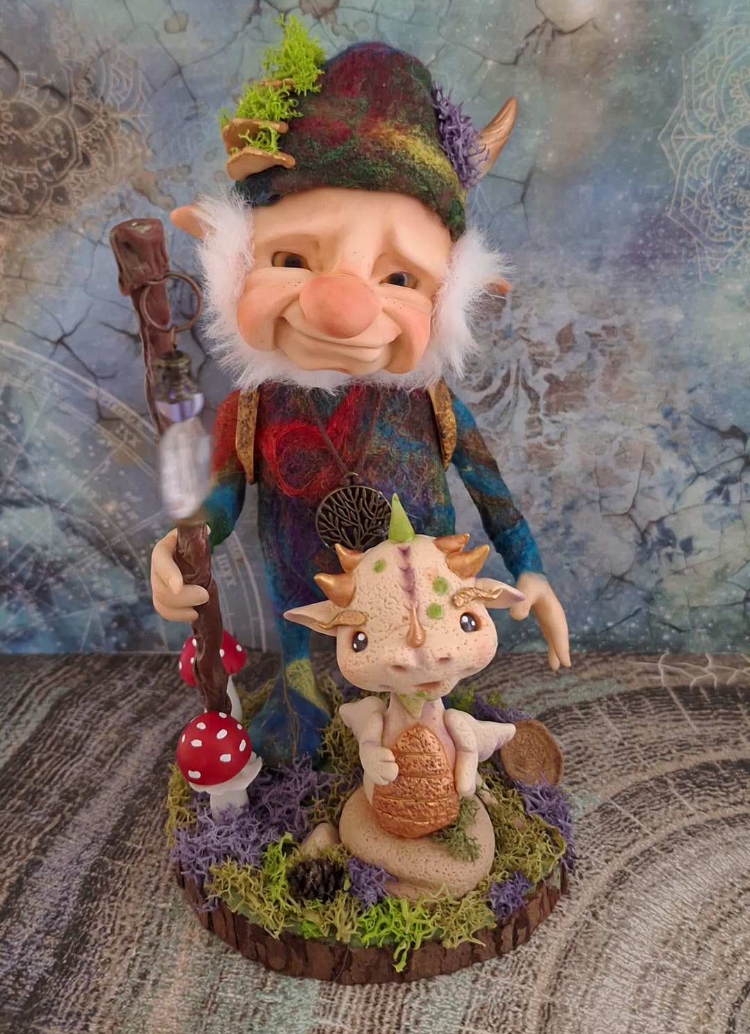 Forest Elf, Fantasy Art Doll, Handmade, Forest Creature, Elf in Cold Porcelain, Ooak Art Doll ...
