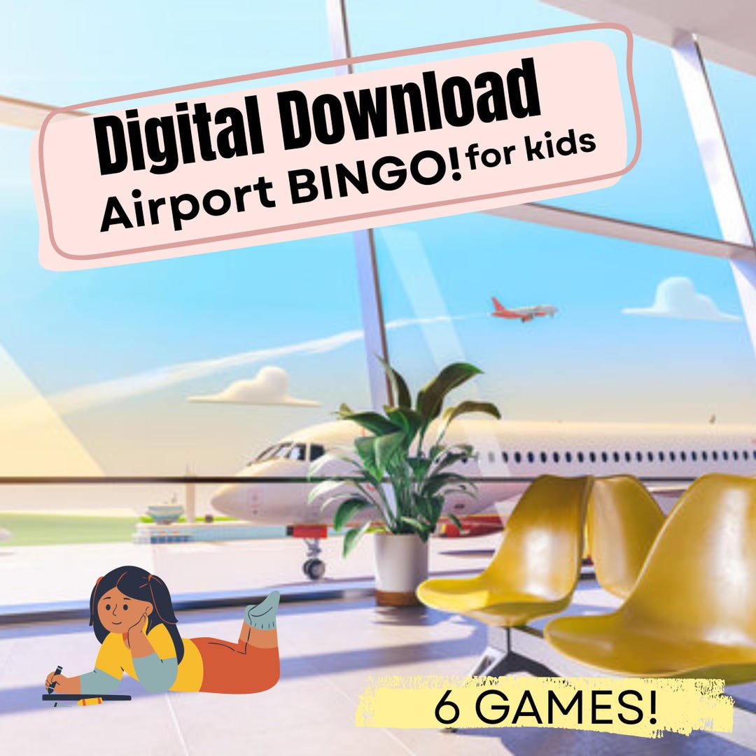Airplane BINGO for Kids! Printable Travel Game (6 Cards) / Plane ...