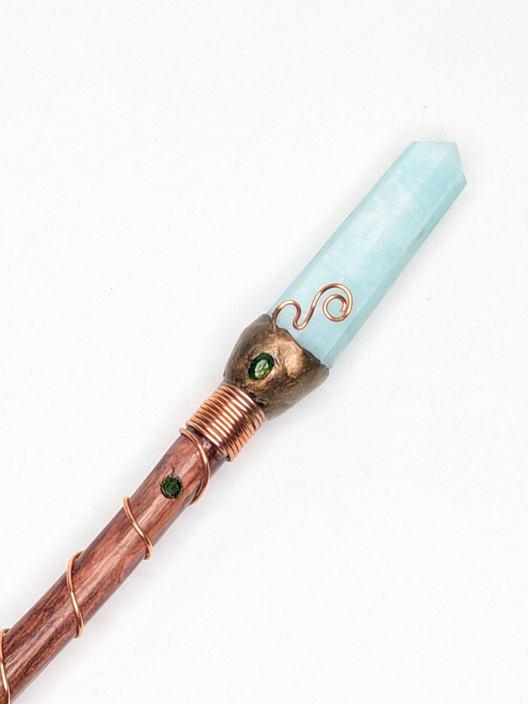 Ascension Amazonite and Dioptase Heart Chakra Wand Metaphysical Tool ...