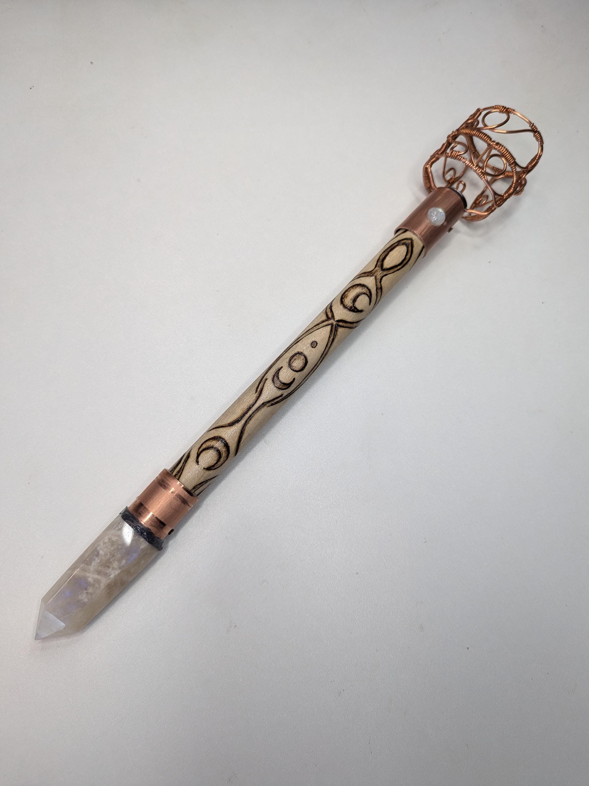 Crystal Smudge Wand, Lunar Moonstone , Spiritual Gift, Witchy Gift ...