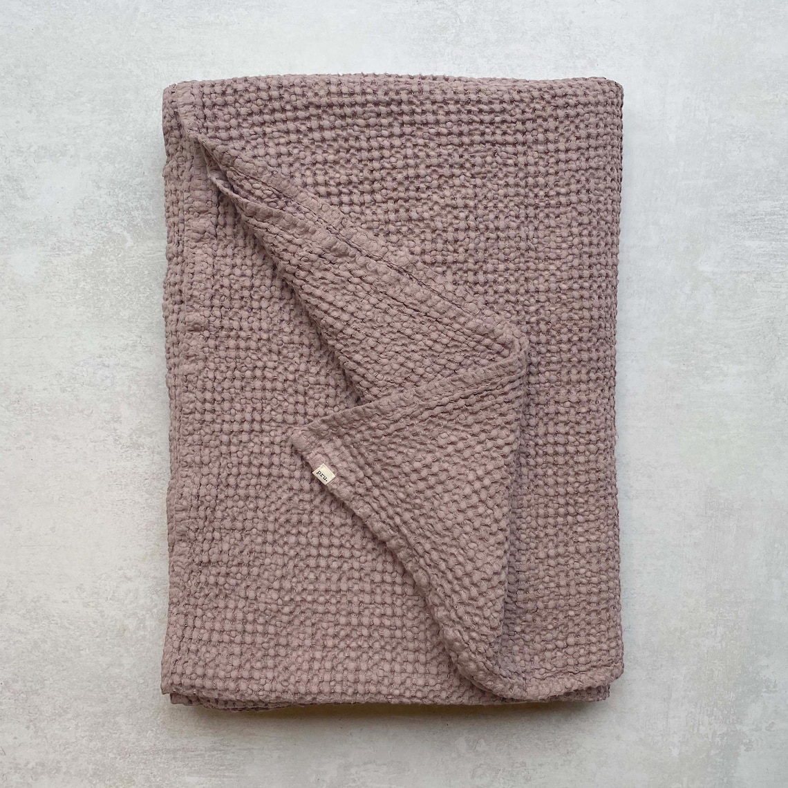 Mya Linen Waffle Blanket Dusty Pink OEKO-TEX Certified - Etsy