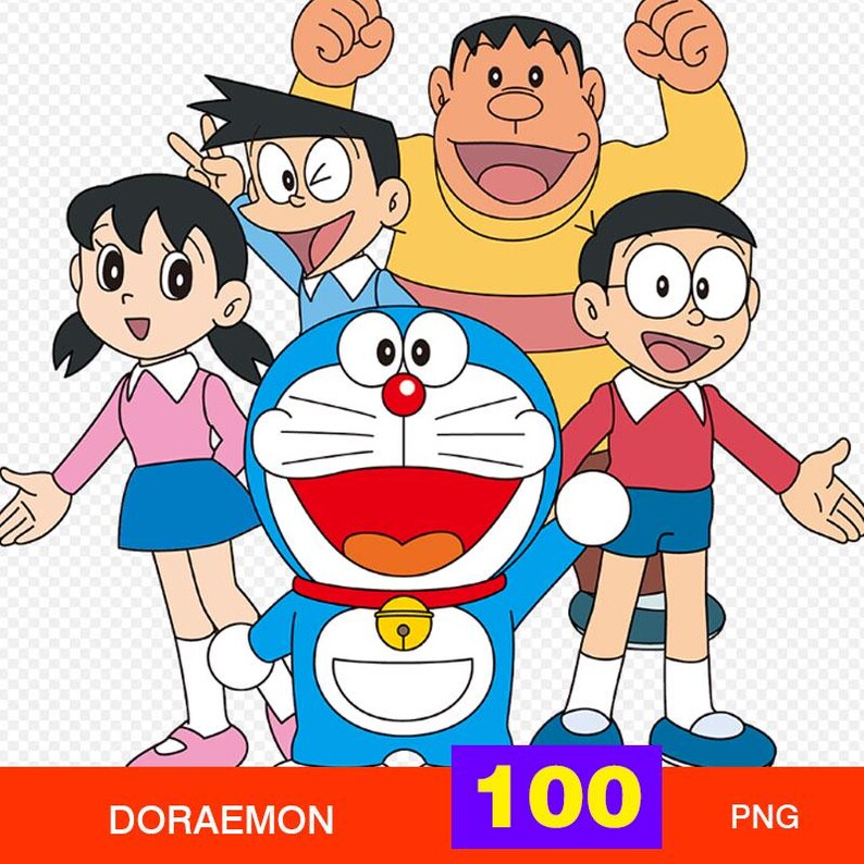 100 Doraemon Png Bundle, Digital Doraemon Character Clip Art, Creative ...
