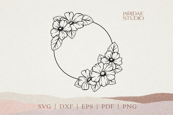 Flower Monogram Frame SVG Cut File for Cricut Circle Flowers - Etsy