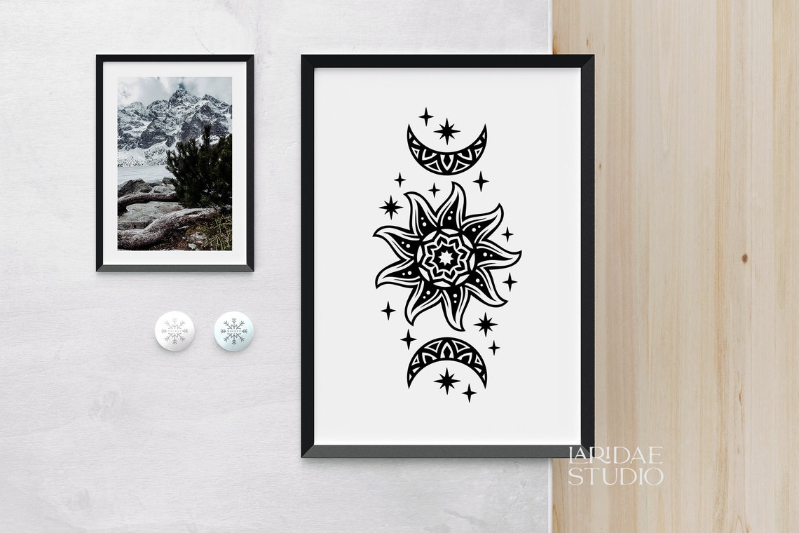 Sun and Moon SVG Celestial Magic Clipart Mystical - Etsy