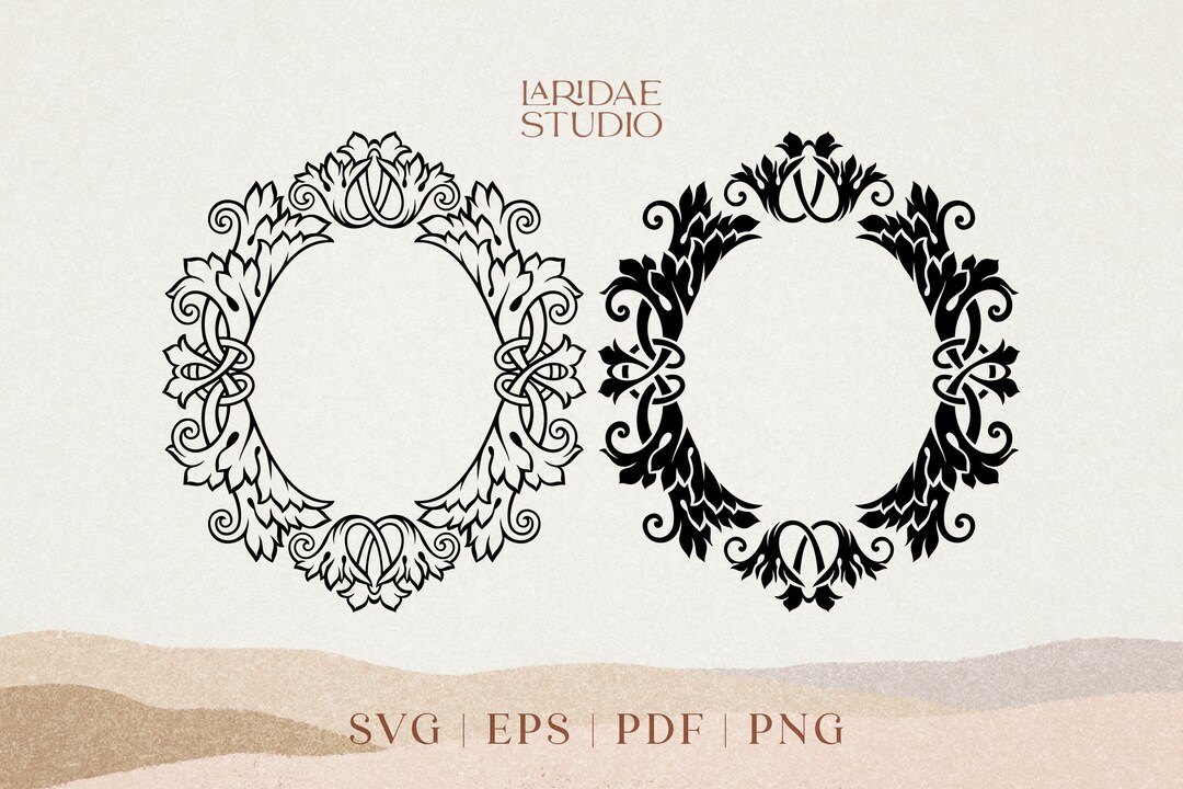 Victorian Monogram Ornate Frame SVG, Victorian Wedding Frame Bundle SVG ...