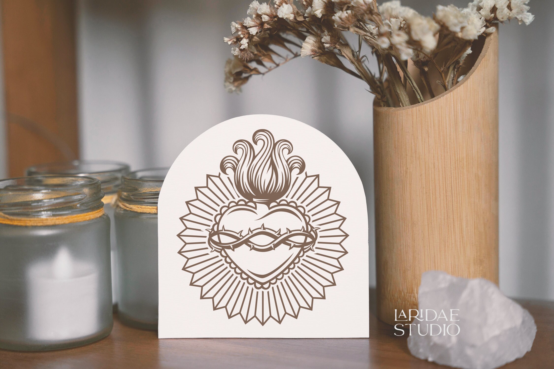 Sacred Heart Svg Sagrado Corazón Clipart Flaming Heart With - Etsy ...