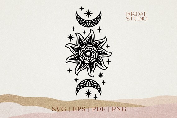Sun and Moon SVG Celestial Magic Clipart Mystical | Etsy