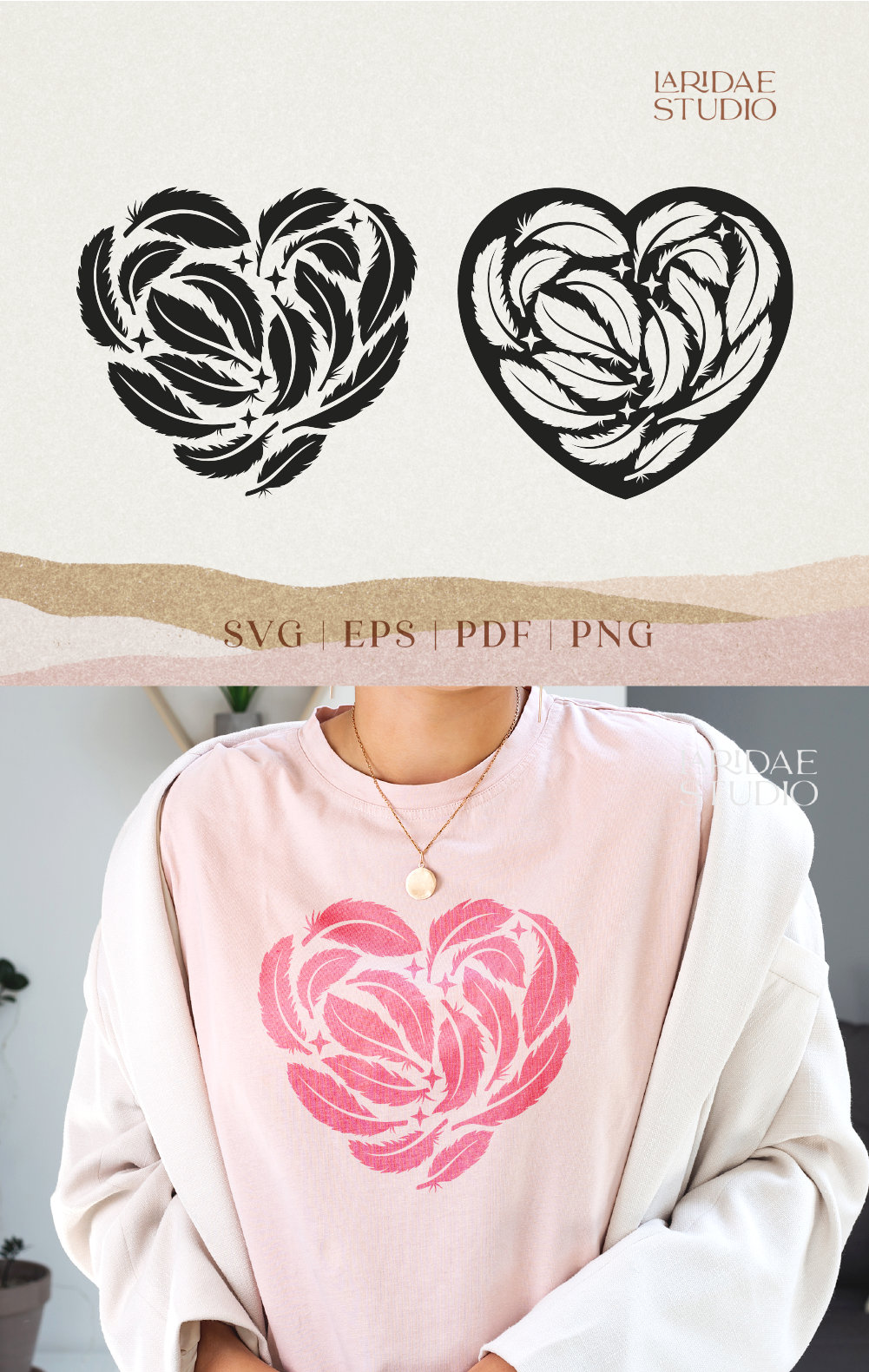 Heart With Feather Svg Love Svg Valentines Day Gift Svg - Etsy