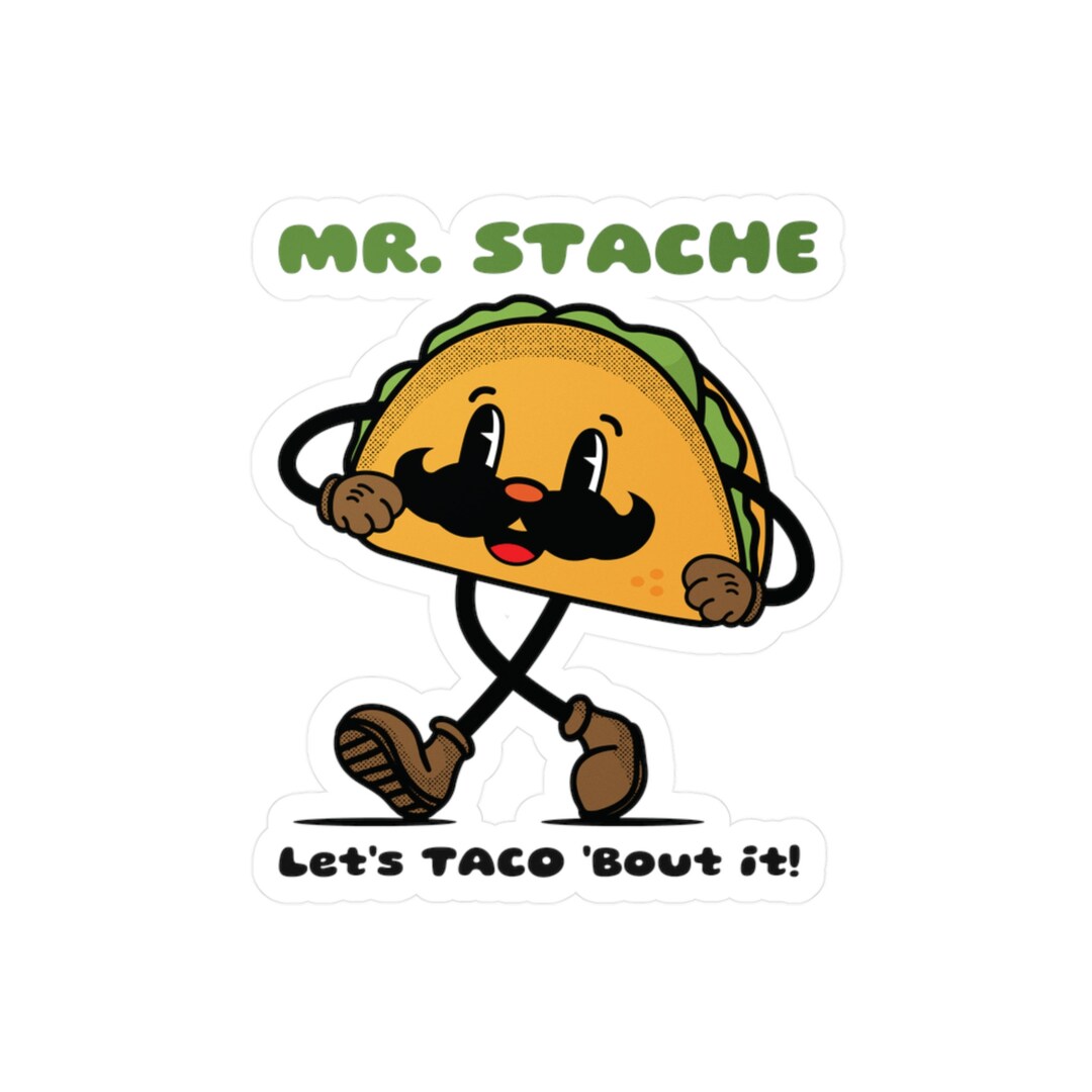 Mr. Stache Funny Taco Man Vinyl DECALS - Etsy