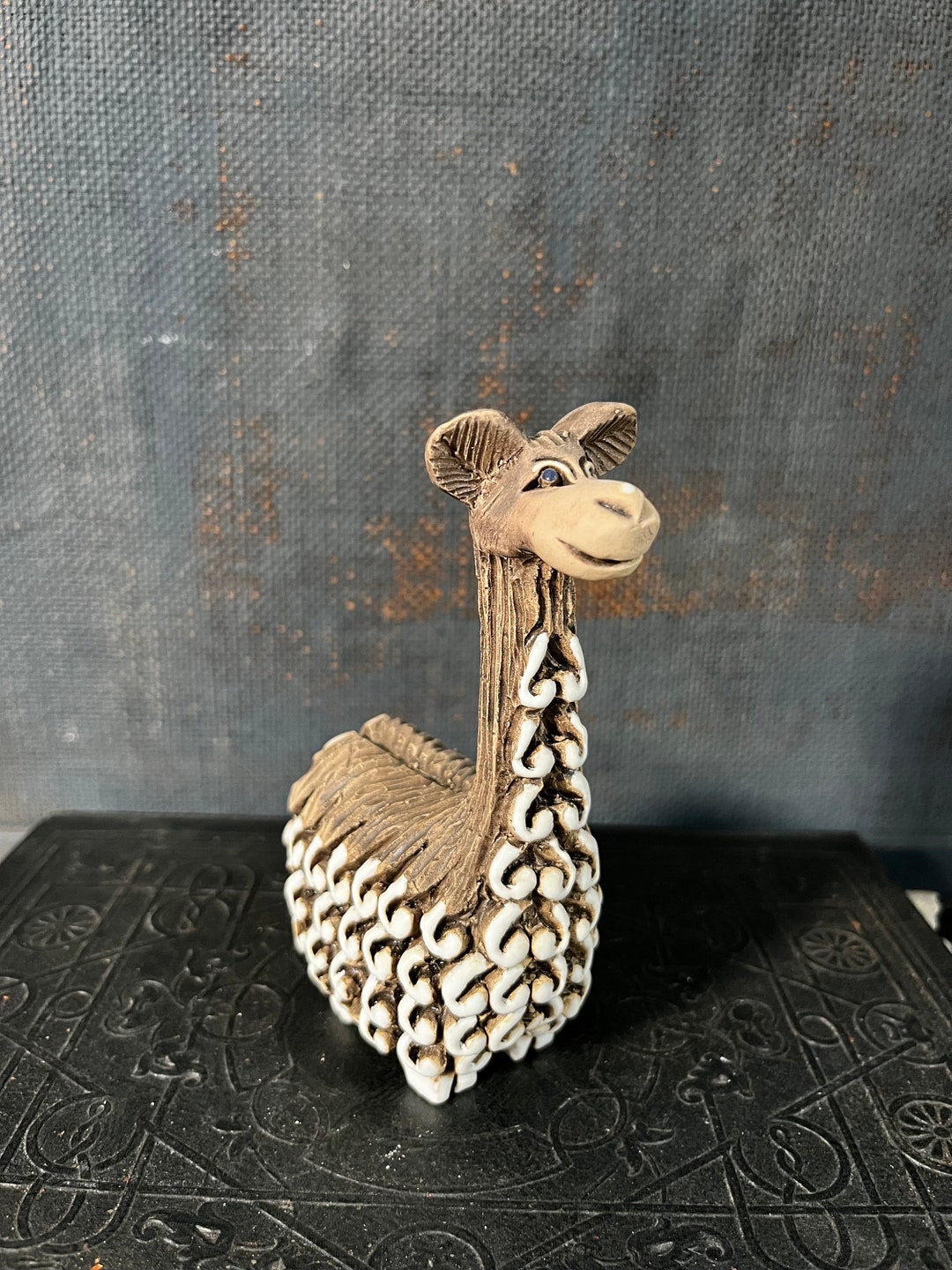 Vintage Artesania Rinconada Vicuña Llama Figurine | Uruguay Painted ...