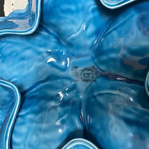 Vintage Large Indigo Majolica Divided Tray With Figural Fruit - Marked ...