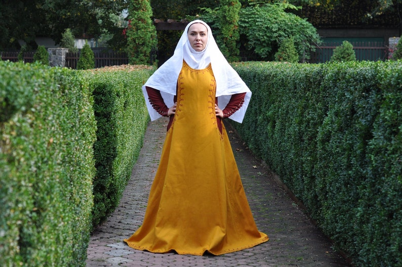 14th Century Dress Medieval Kirtle Medieval Overdress - Etsy