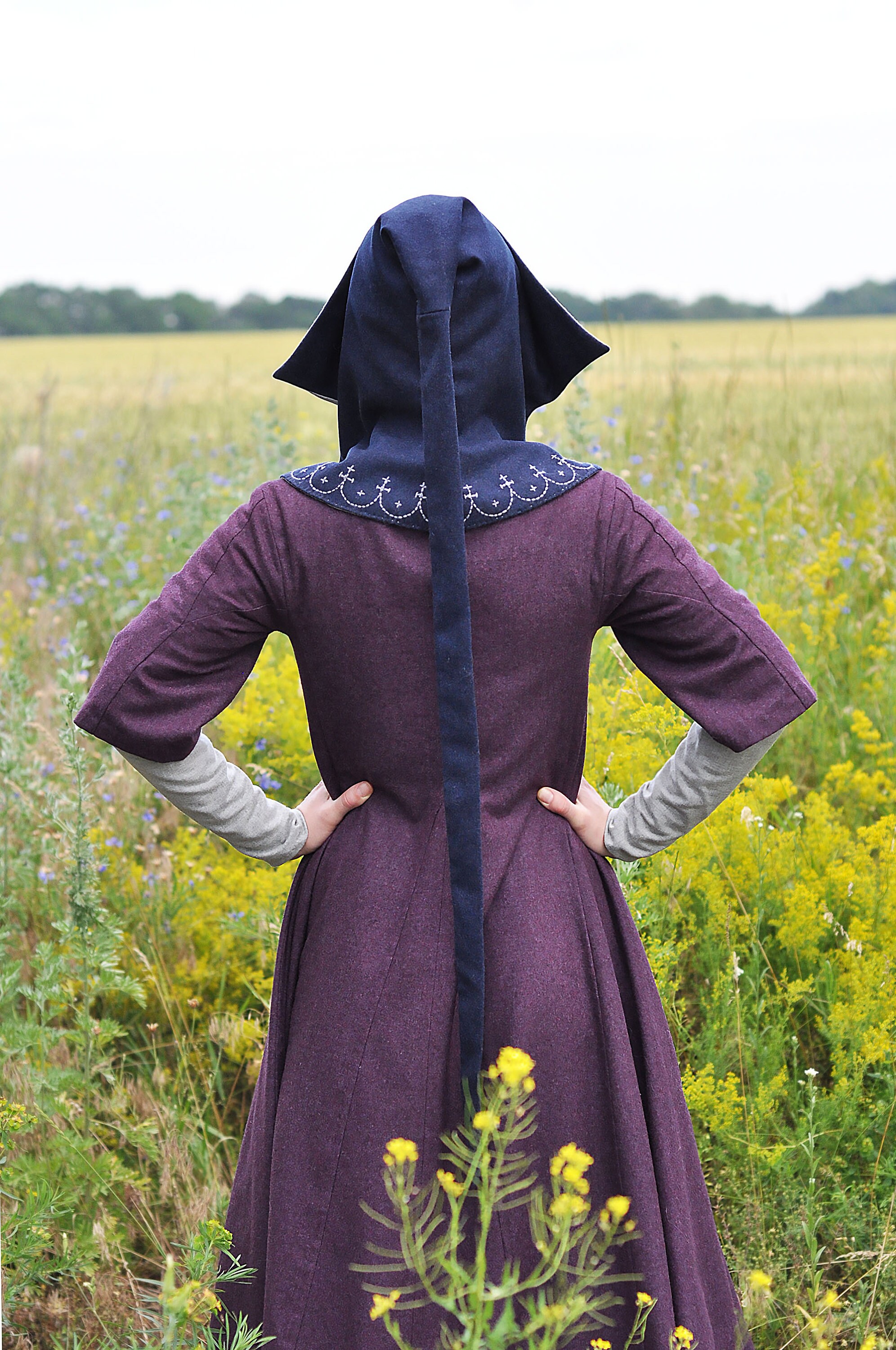 Medieval Hood, Medieval Ladies Open Hood, Middle Age Chaperone ...