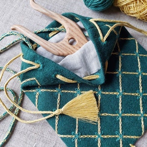 Embroidered Woolen Medieval Pouch, Historical Coin Bag Aumonieres ...