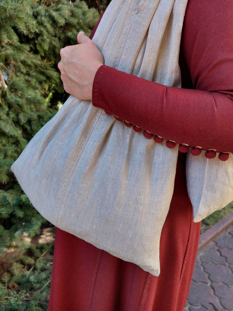 Medieval Shoulder Sack Medieval Linen Bag Historical Bag or - Etsy