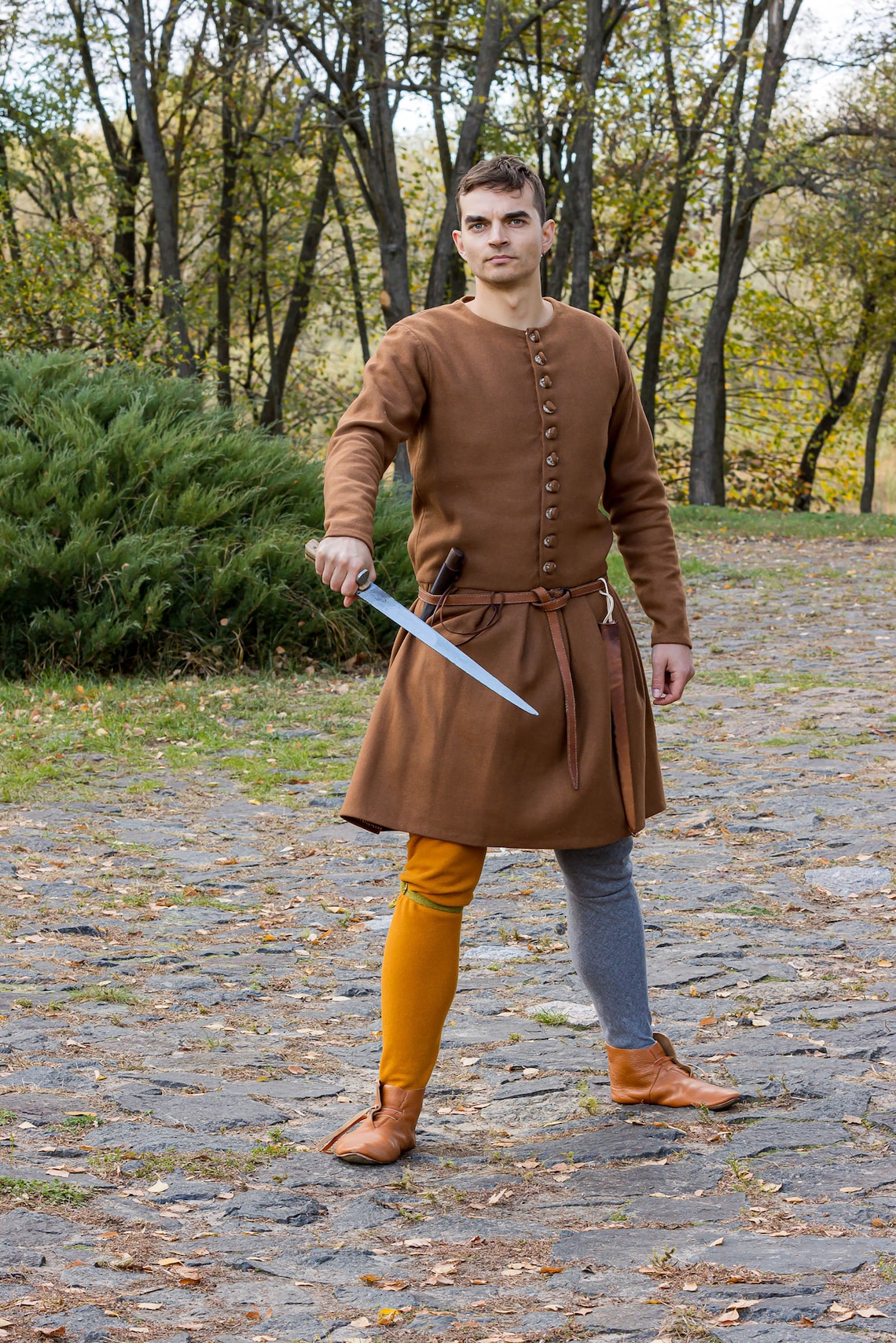 Men's woolen cotehardie or kirtle for 14th 15th century | Etsy