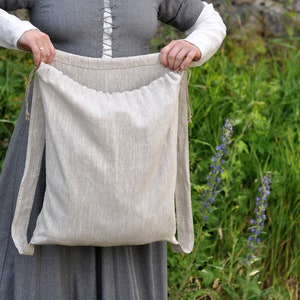 Linen Medieval Backpack: Historical Viking Haversack, Medieval Bag ...