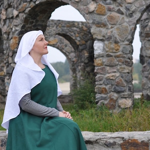 Medieval Veil, Medieval Wimple, Medieval Circular Veil, Linen Veil ...