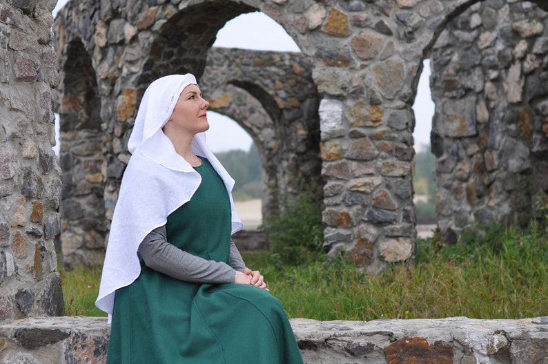 Medieval Veil, Medieval Wimple, Medieval Circular Veil, Linen Veil ...