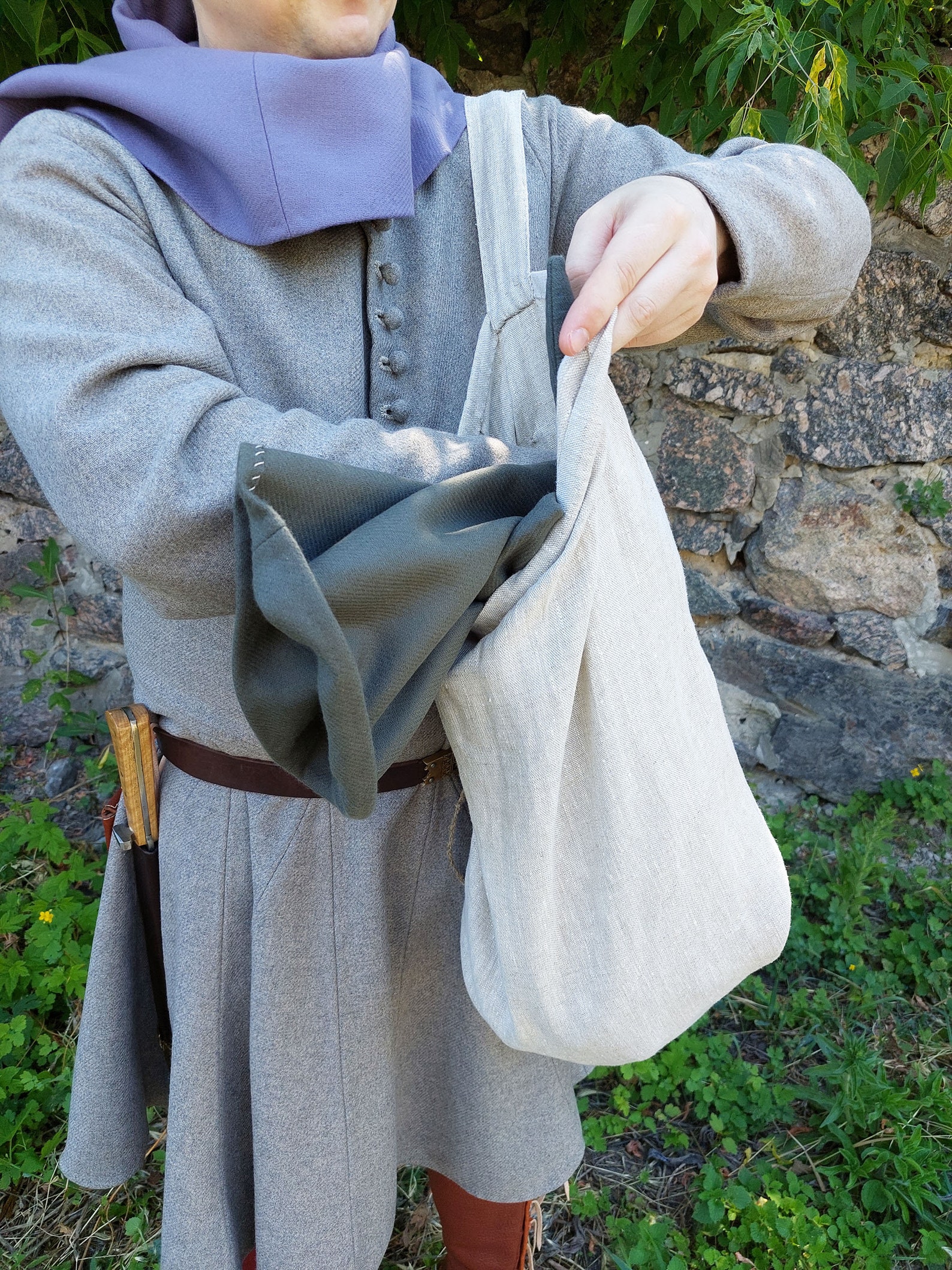 Medieval Backpack Historical Linen Backpack Medieval Sausage - Etsy