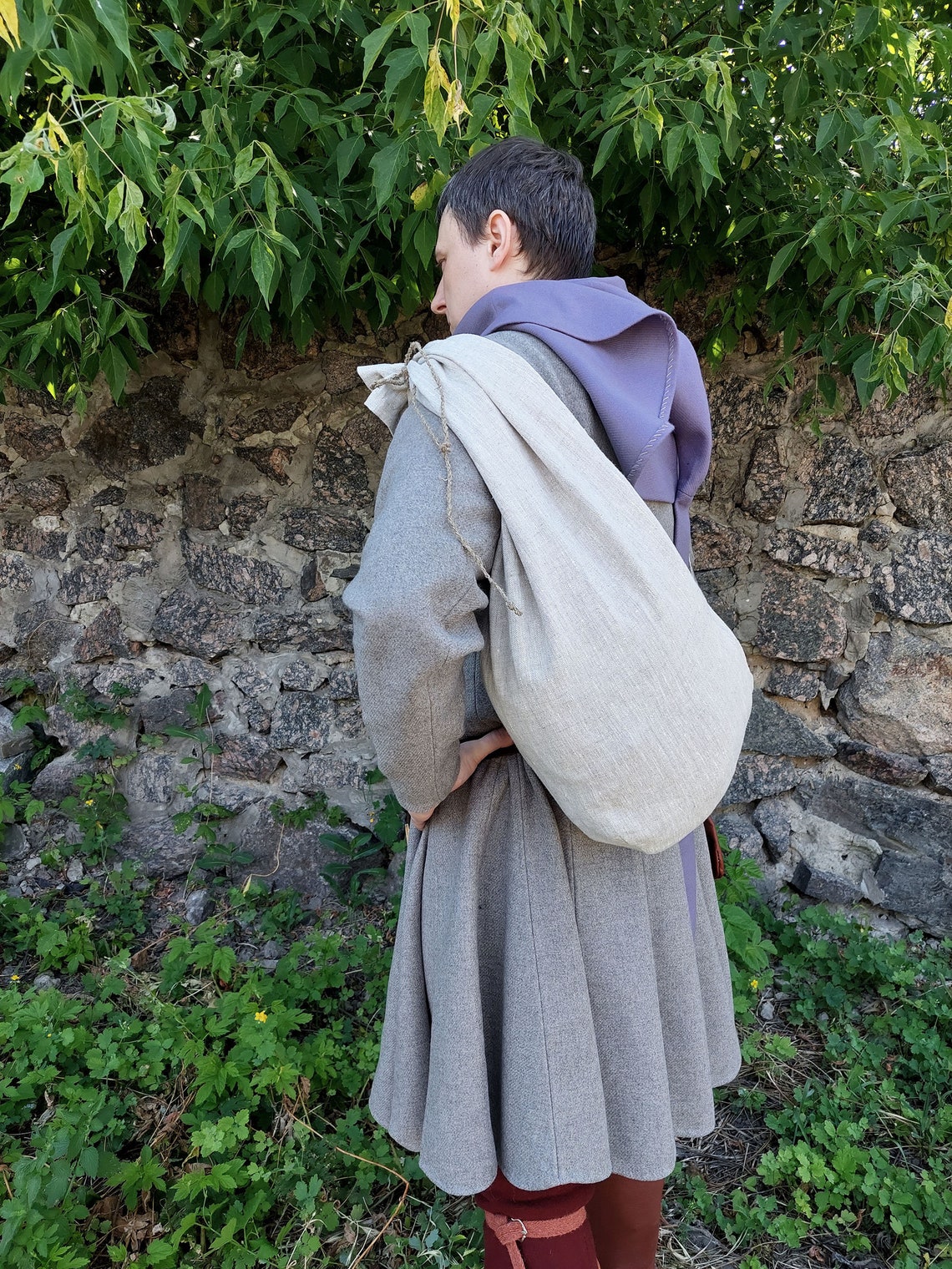 Medieval Backpack Historical Linen Backpack Medieval Sausage - Etsy