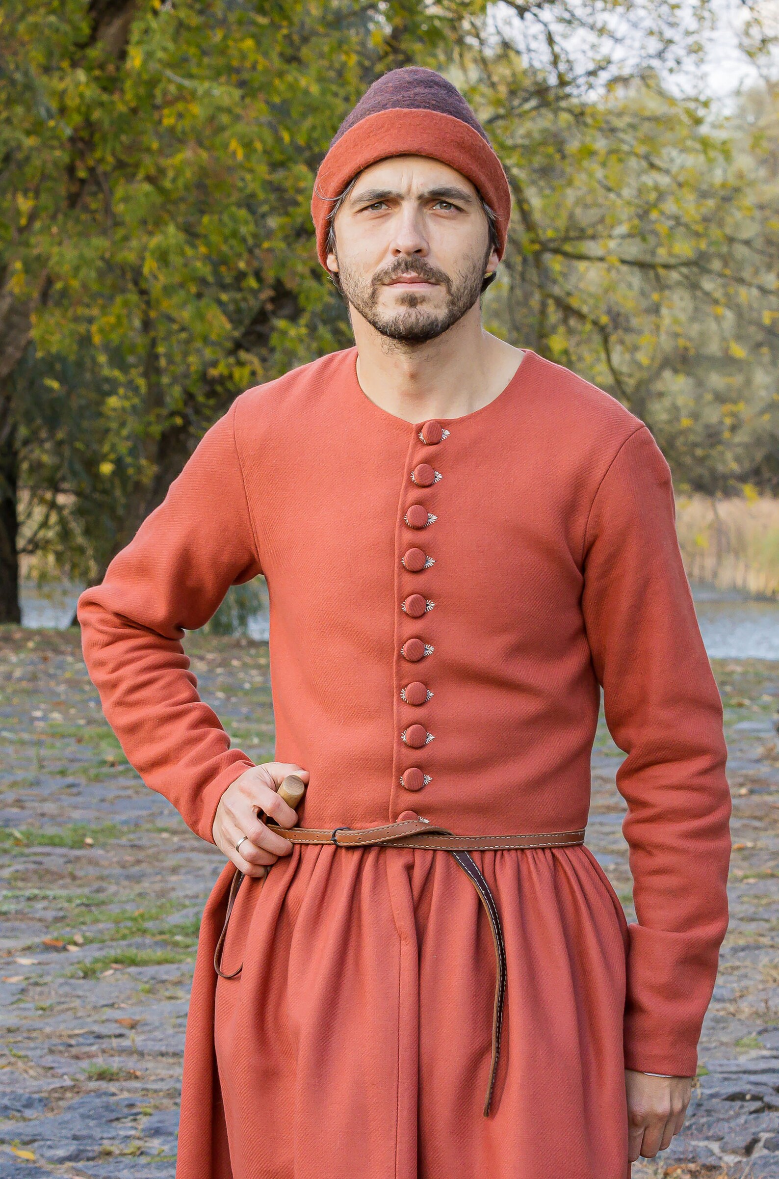 Men's Wool Medieval Cotehardie: 14th-15th Century Kirtle, LARP ...