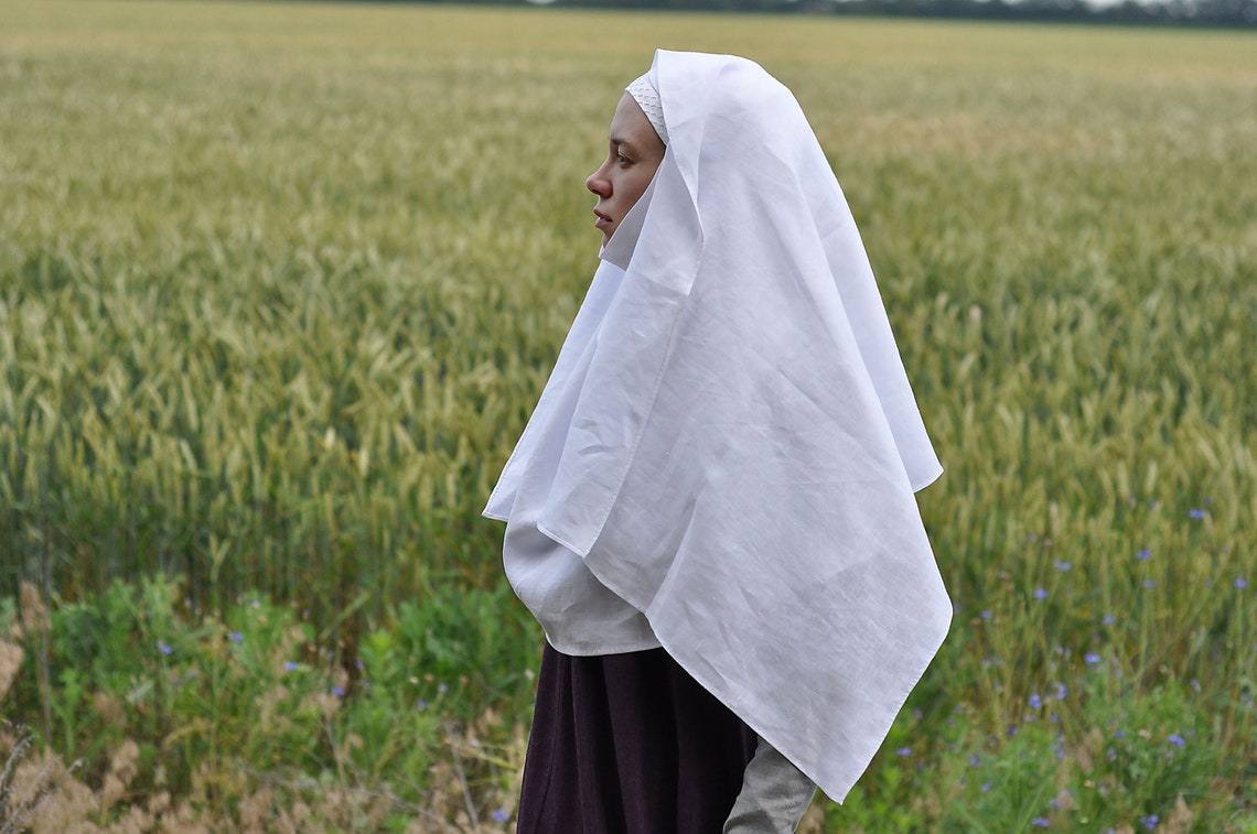 Medieval Headdress Set, Medieval Veil, Medieval Wimple, St Birgitta Cap ...