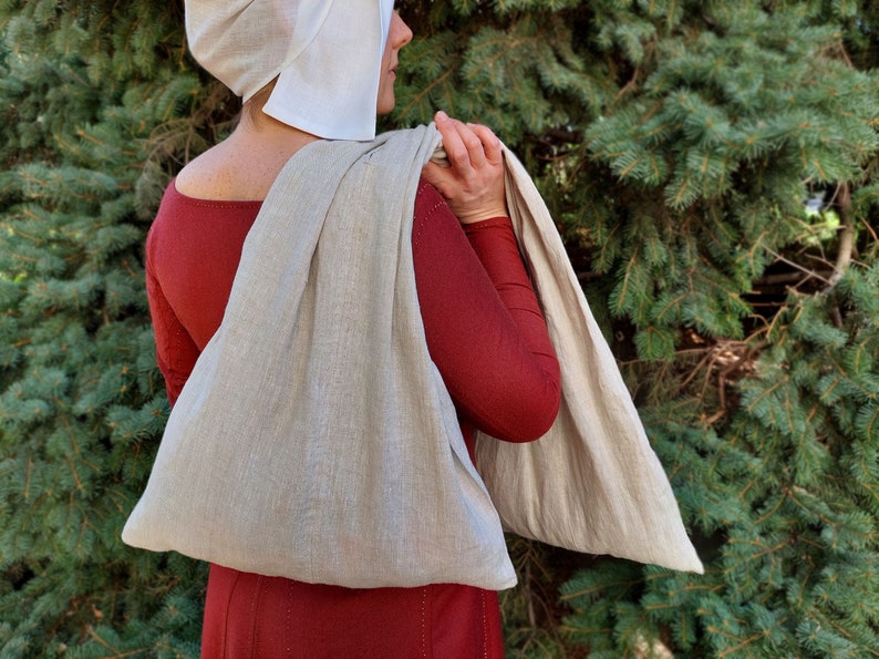 Medieval Shoulder Sack Medieval Linen Bag Historical Bag or - Etsy