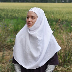Medieval Linen Wimple and Veil, 13th - 15th Centure Wimple, Medieval ...