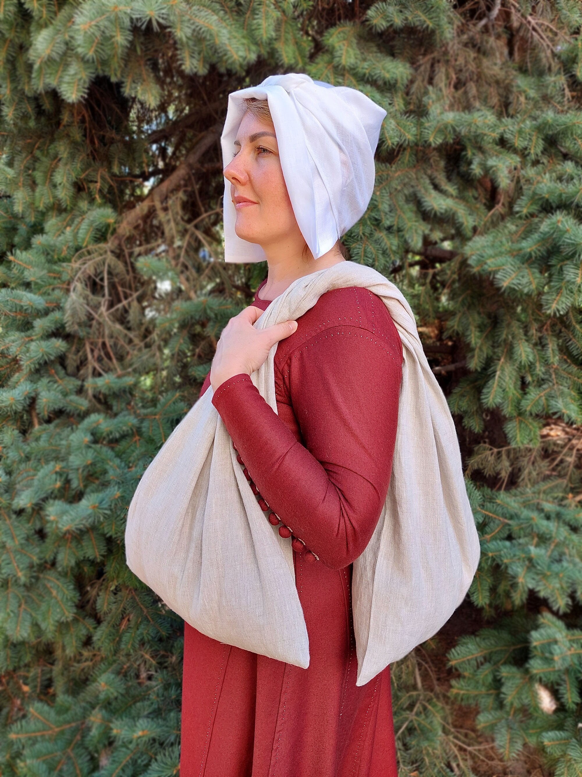 Medieval Shoulder Sack Medieval Linen Bag Historical Bag or - Etsy