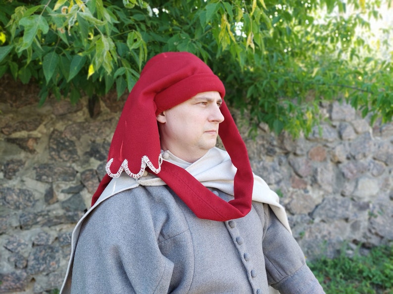 Medieval Chaperon Medieval Woolen Chaperone Medieval Hood - Etsy