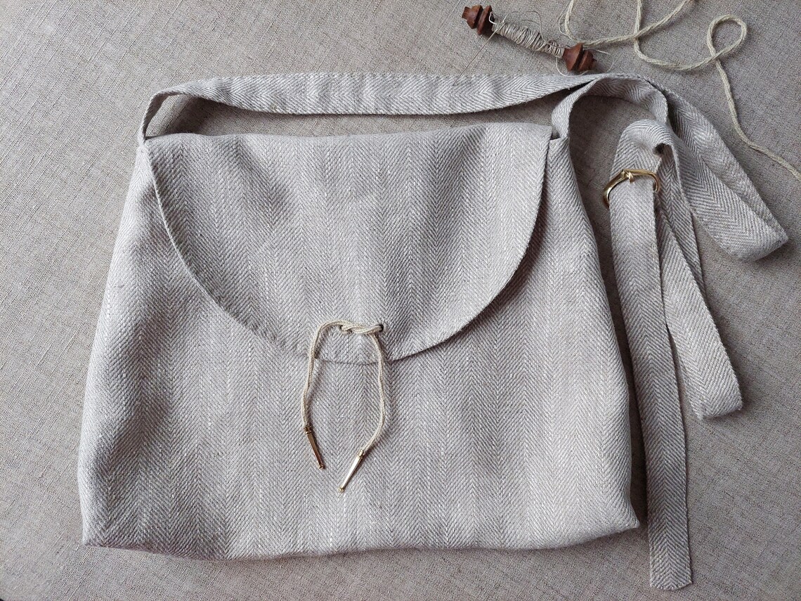 Medieval Linen Bag Pilgrim's Shoulder Bag Crossbody Bag - Etsy