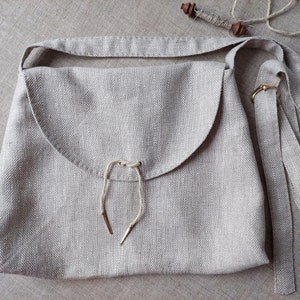 Medieval Linen Bag, Pilgrim's Shoulder Bag, Crossbody Bag, Historical ...