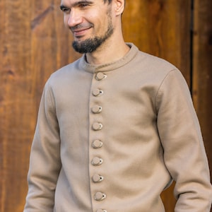 Medieval Woolen Cotehardie, Men's Cotehardie, Medieval Houppelande ...