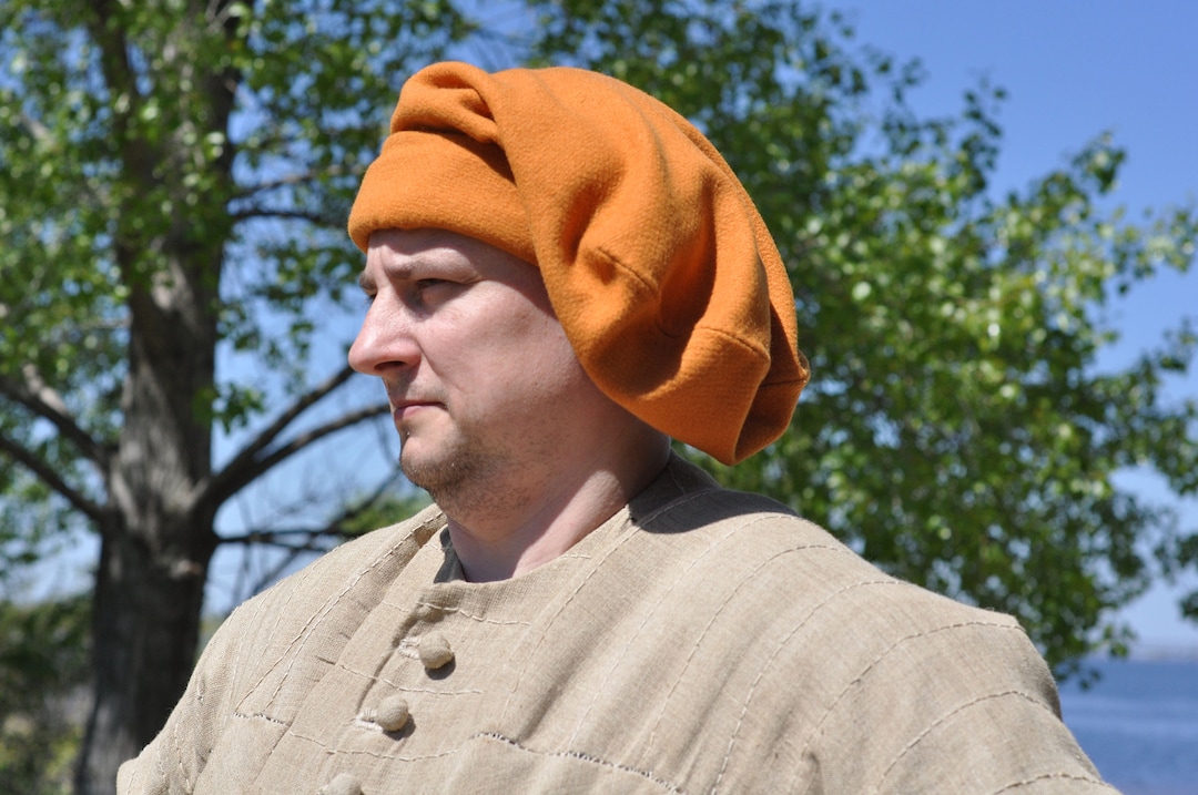 Medieval Bag Hat, Men's Woolen Hat for Reenactors, 15th Century Hat ...