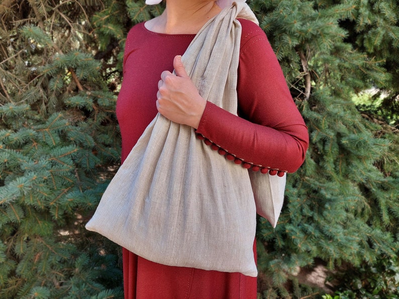 Medieval Shoulder Sack Medieval Linen Bag Historical Bag or - Etsy
