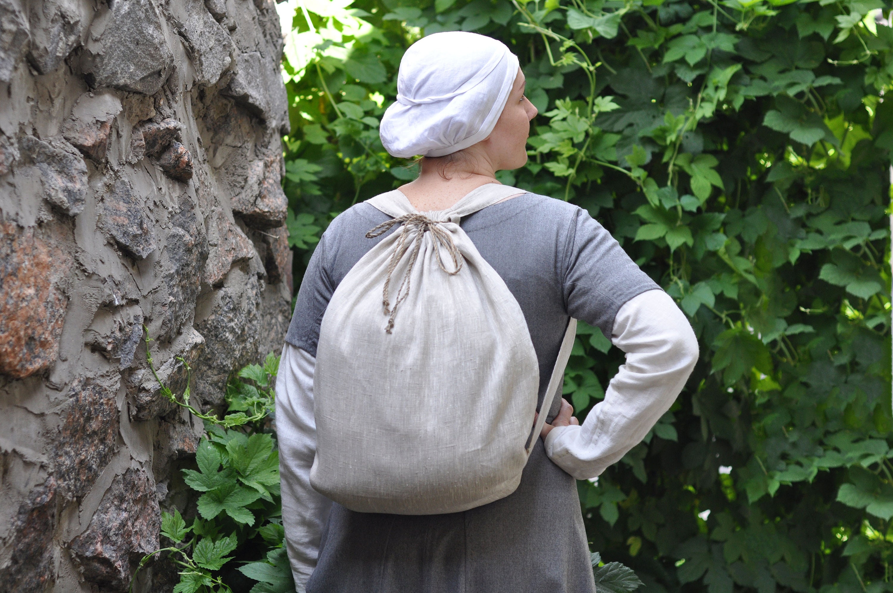 Linen Medieval Backpack: Historical Viking Haversack, Medieval Bag ...