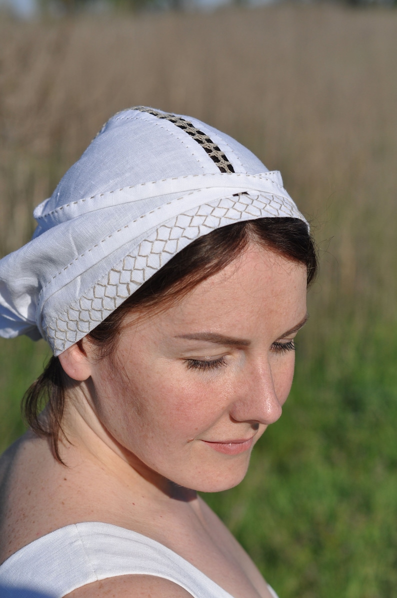 Women's Linen St. Birgittas Cap or Coif for 13th - 15th Century ...