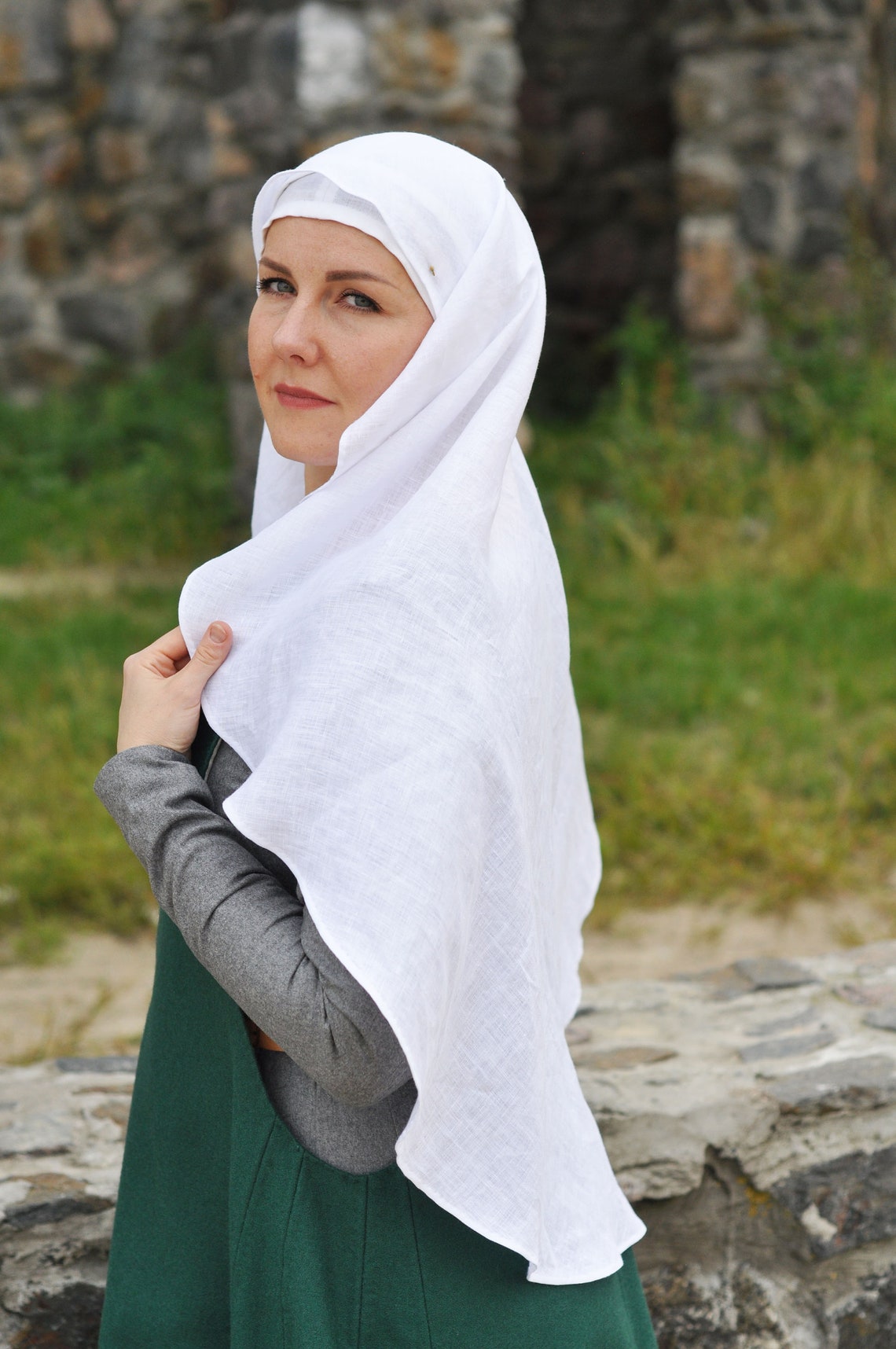 Medieval Veil Medieval Wimple Medieval Circular Veil Linen - Etsy