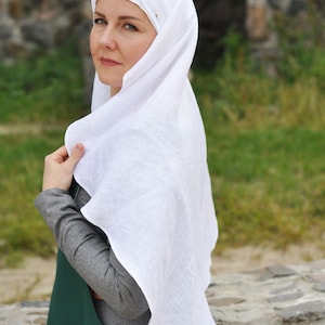 Medieval Veil, Medieval Wimple, Medieval Circular Veil, Linen Veil ...