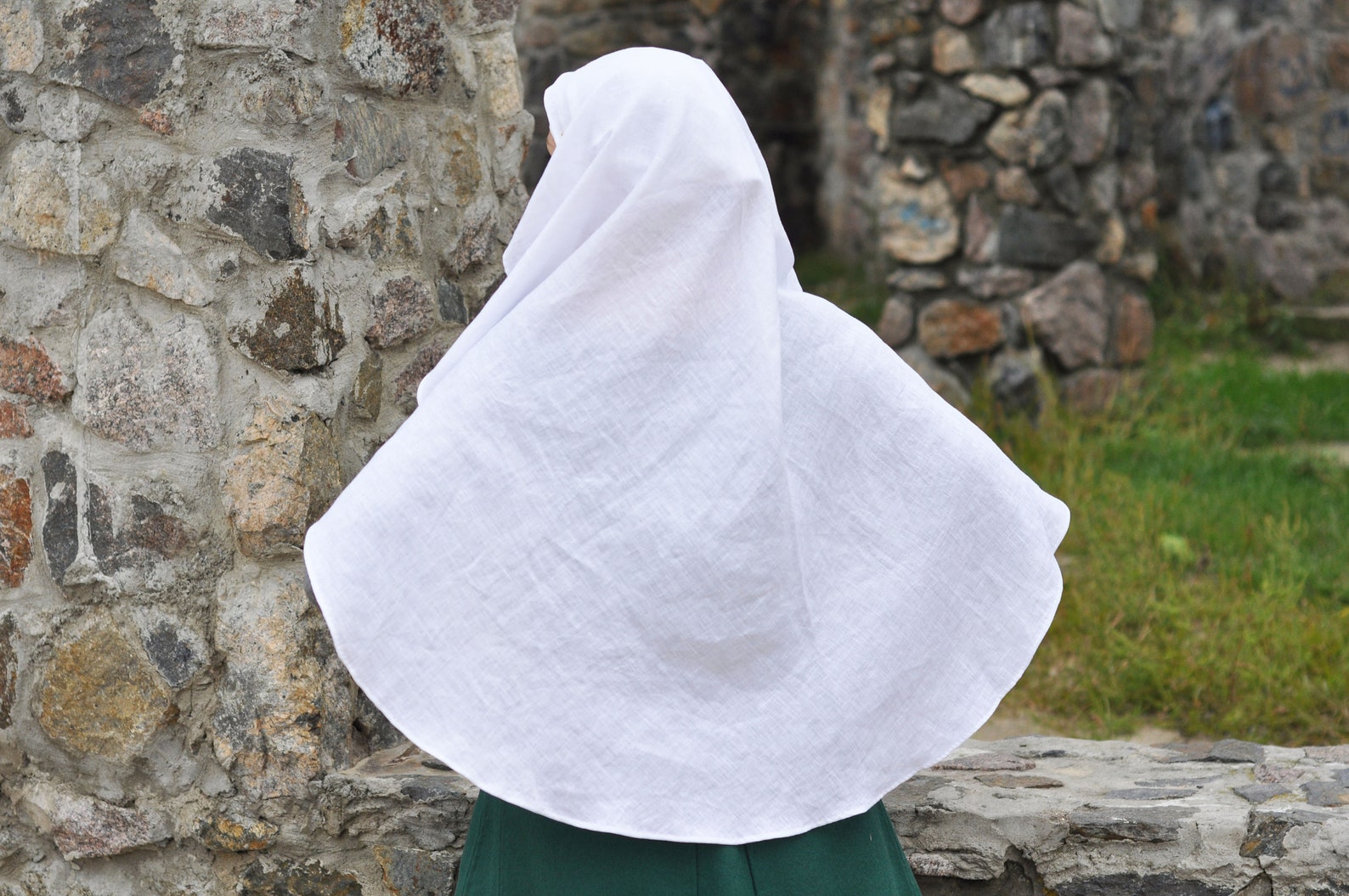 Medieval Veil, Medieval Wimple, Medieval Circular Veil, Linen Veil ...