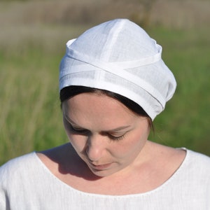 Women's Linen St. Birgittas Cap or Coif for 13th - 15th Century ...