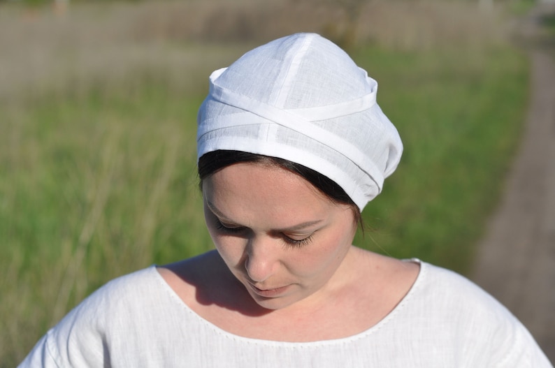 Women's Linen St. Birgittas Cap or Coif for 13th - 15th Century ...
