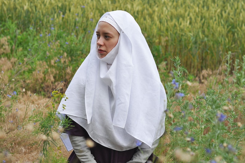 Medieval Linen Wimple and Veil 13th 15th Centure Wimple - Etsy