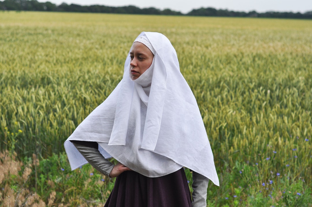 Medieval Headdress Set, Medieval Veil, Medieval Wimple, St Birgitta Cap ...