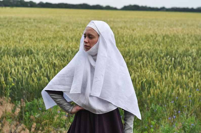 Medieval Headdress Set, Medieval Veil, Medieval Wimple, St Birgitta Cap ...