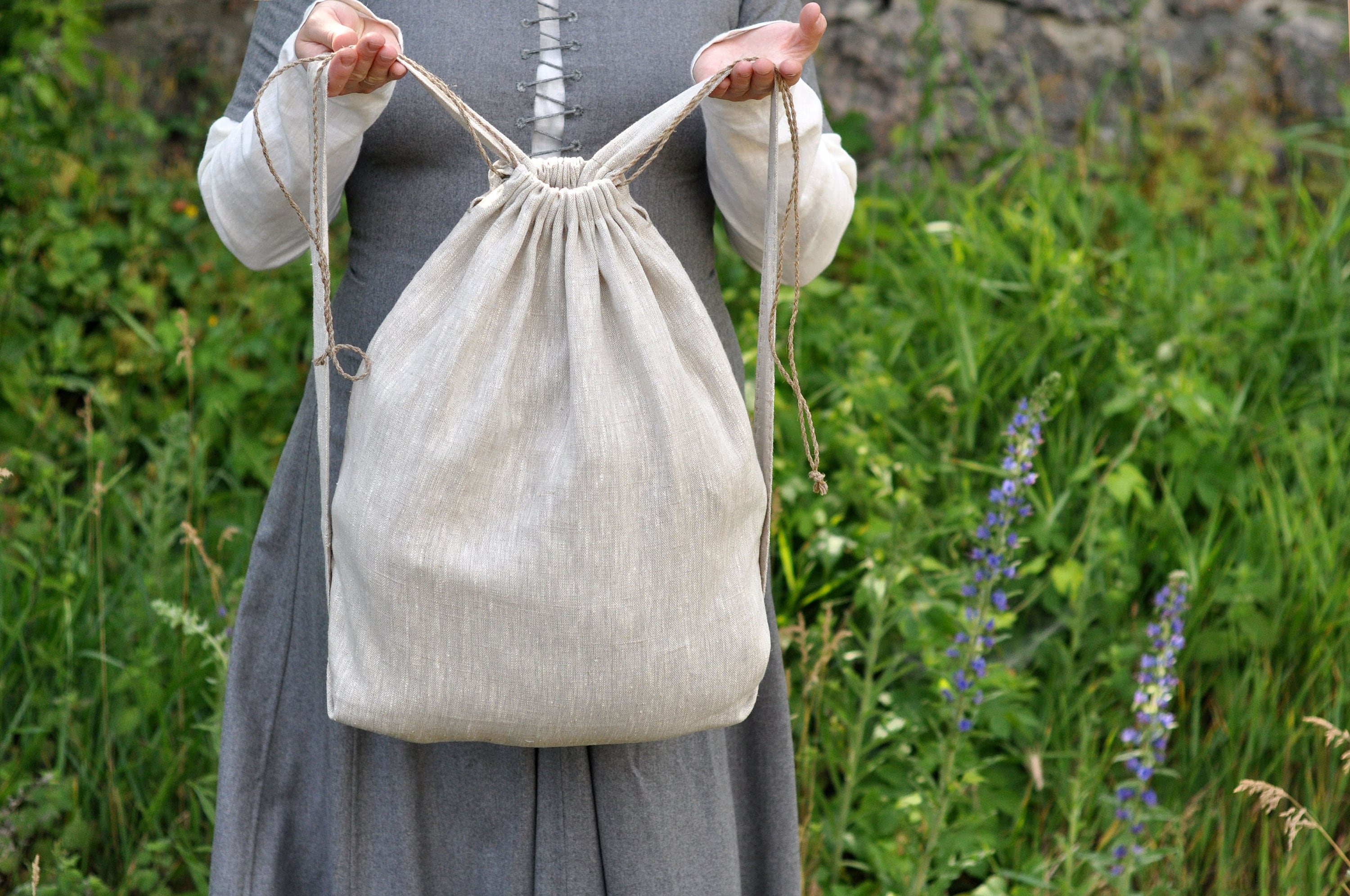 Linen Medieval Backpack: Historical Viking Haversack, Medieval Bag ...