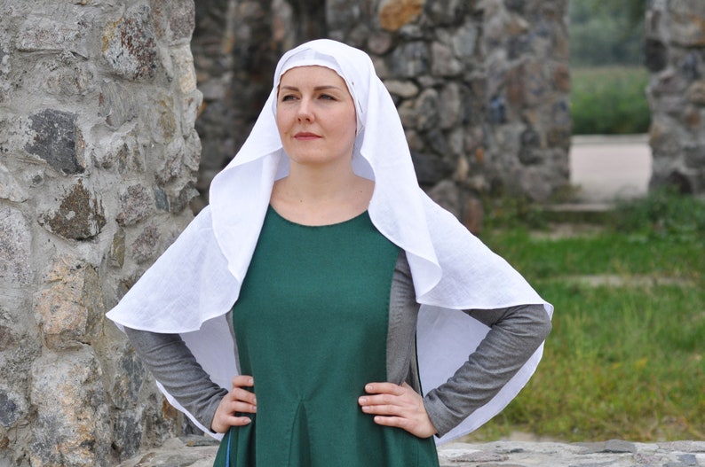 Medieval Veil, Medieval Wimple, Medieval Circular Veil, Linen Veil ...