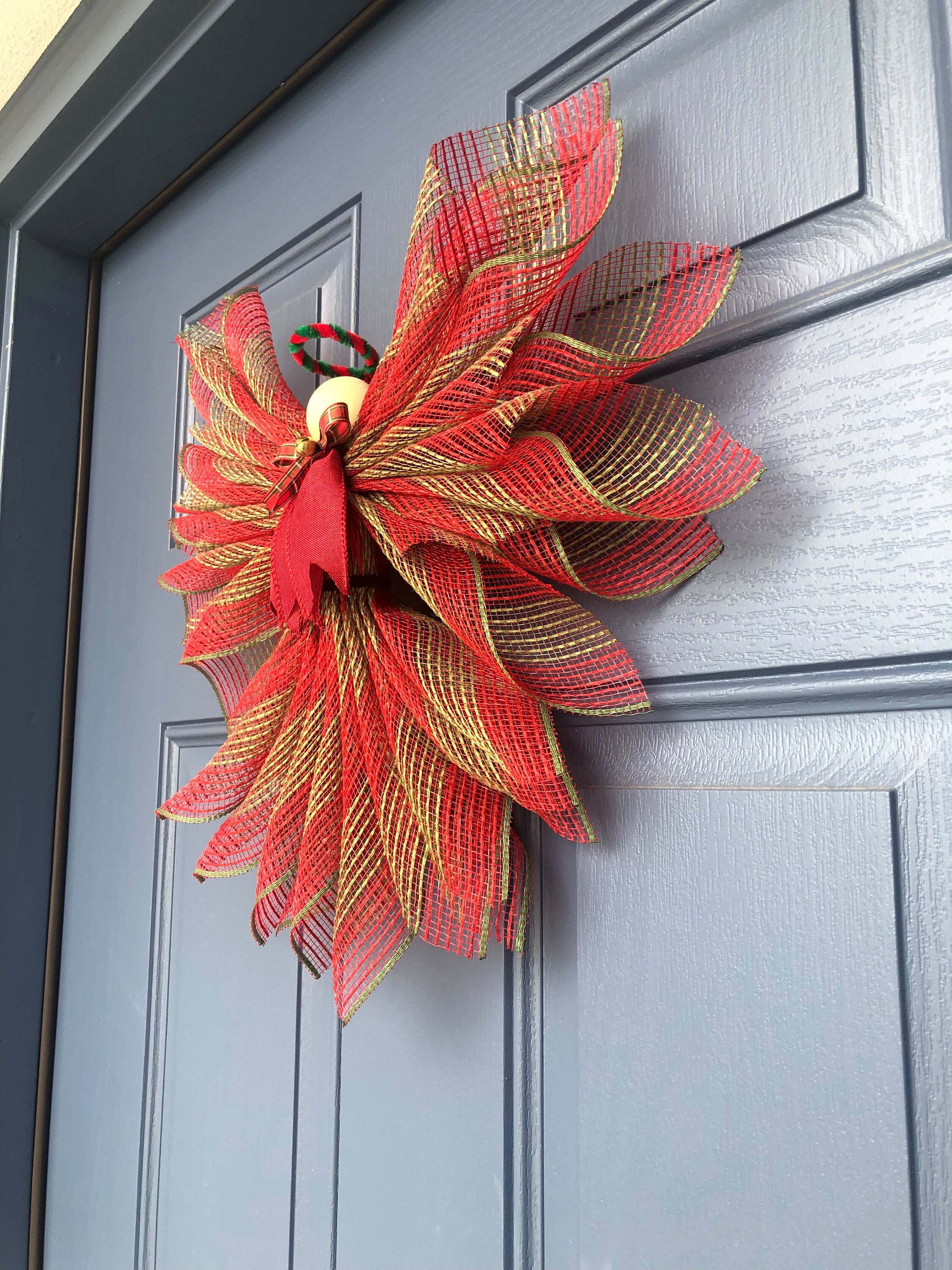 Red and Green Angel Tree Topper - Etsy