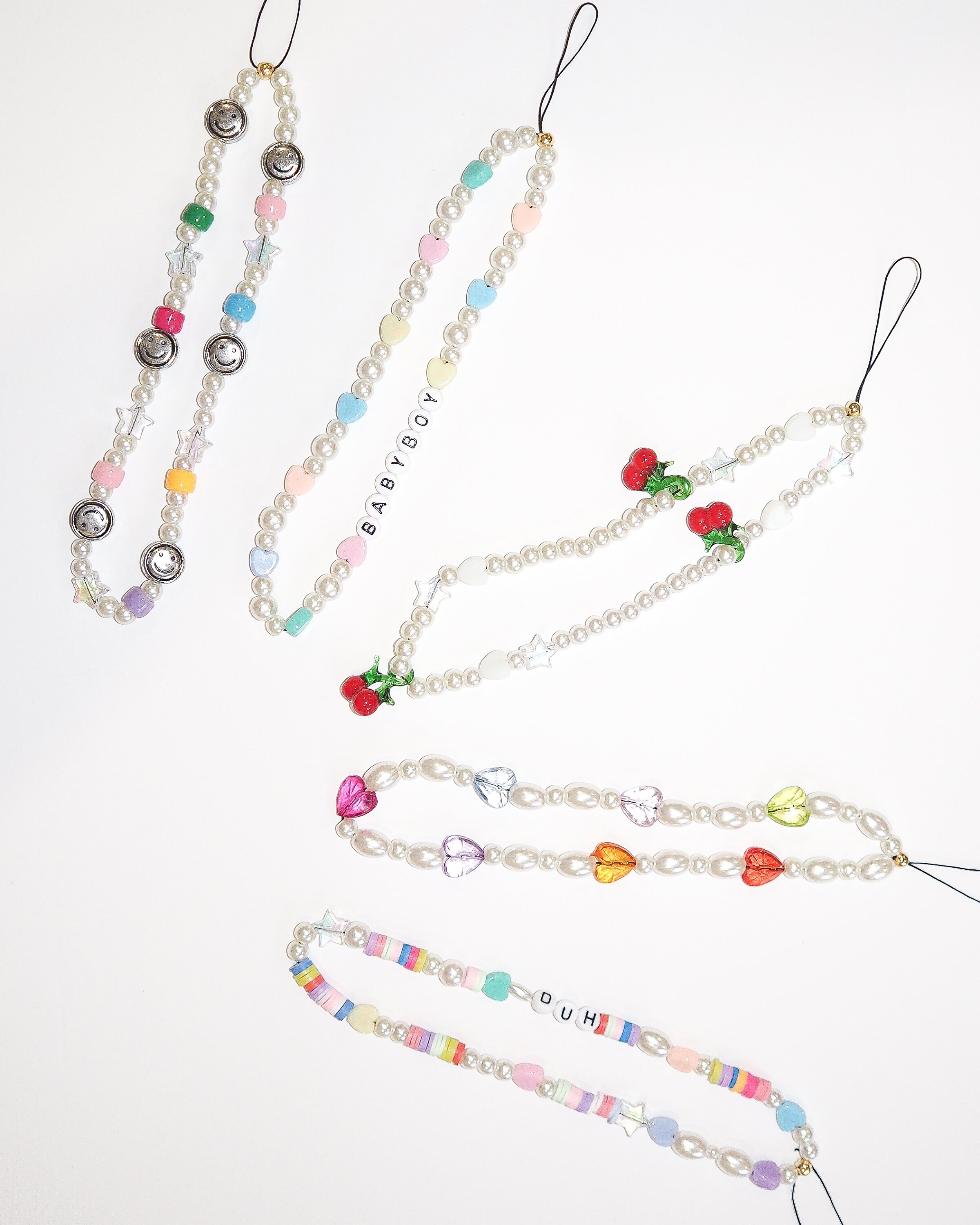 Beaded Pearl Phone Charm - Etsy UK